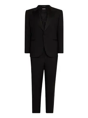 Zegna Wool-mohair Solid Tuxedo - Black Solid
