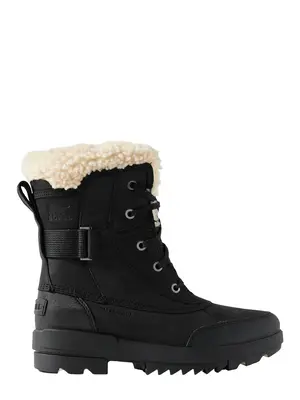 Sorel Torino Ii Parc Shearling-trimmed Ankle Boots - Black