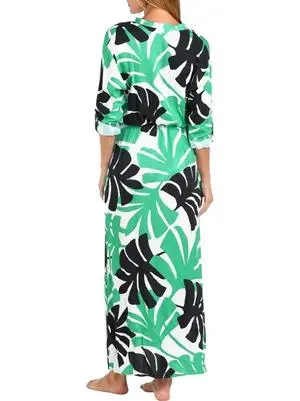 SUNSHINE 79 Monstera Maxi Shirt Dress