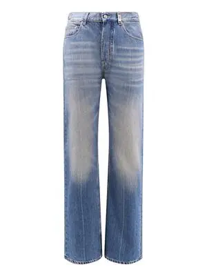 Alexander McQueen Washed Straight Leg Jeans - Blue