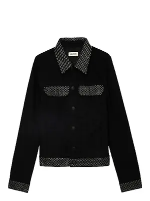 Zadig&Voltaire Rhinestone-embellished Stretch-denim Jacket - Black