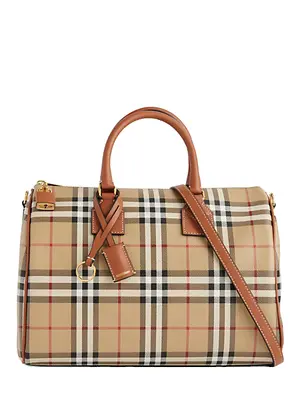 Burberry Check-print Bowling Bag - Briar Brown