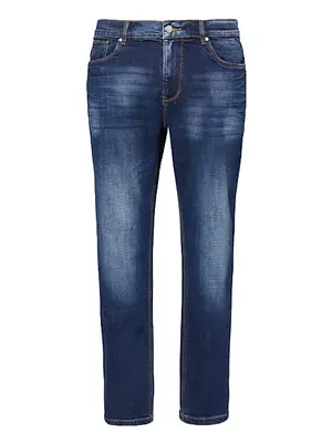 ARNE Faded-wash Relaxed-fit Stretch-denim Jeans - Dark Wash