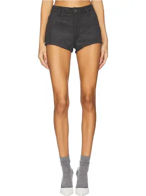 AFRM The High Rise Ultra Hot Shorts - Grey Tweed