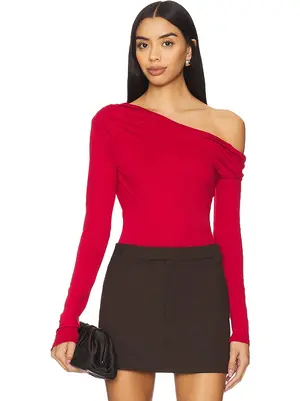 AFRM Bria One-shoulder Top - Poppy Red