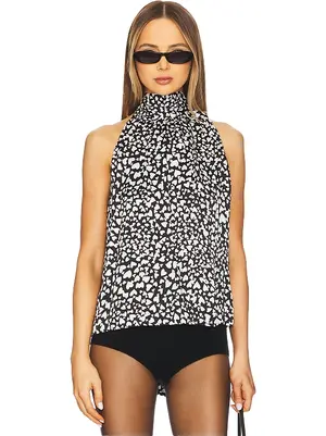 ANINE BING Brooke Top - Black And White Heart