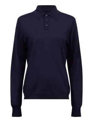 MAISON MARGIELA Wool Polo Jumper - Blue