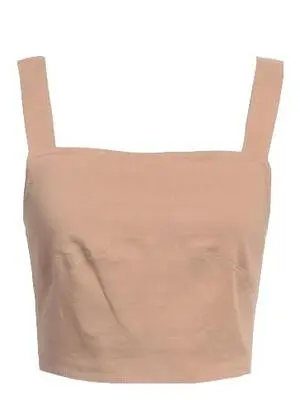Pinko Woven Crop Top - Camel