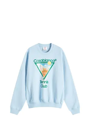 Casablanca Tennis Icon Crew Sweat - Blue