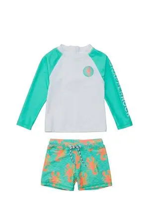 SNAPPER ROCK Ocean Clawed Two-piece Rashguard Swimsuit - Mint