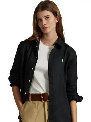 Ralph Lauren Classic Fit Linen Shirt - Polo Black