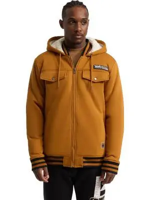 ECKO UNLTD. Renown Faux Shearling Varsity Jacket - Tims
