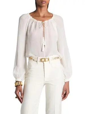 TOM FORD Silk Georgette Blouse - Aw020 Cream