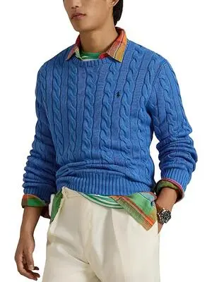 Polo Ralph Lauren Cable-Knit Cotton Sweater Blue Orbit