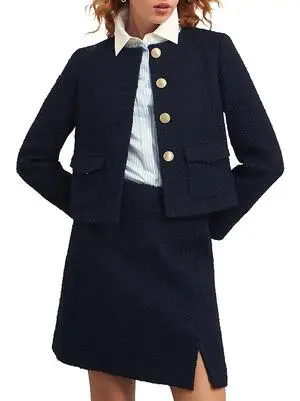 HOBBS LONDON Marie Tweed Jacket - Navy