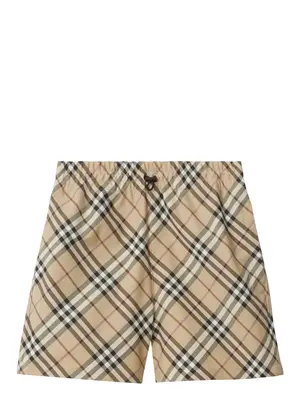 Burberry Check Shorts - Neutrals
