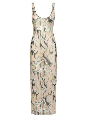 Philipp Plein Flame Midi Dress - Neutrals