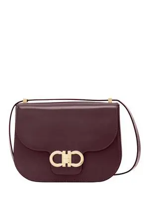 FERRAGAMO Double Gancini Crossbody Bag - Violet