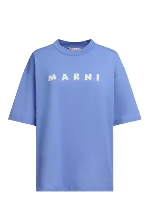 Marni Logo-print Cotton T-shirt - Blue