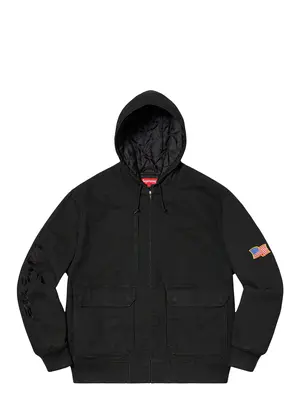 Supreme Canvas Hooded Work Jacket - Black