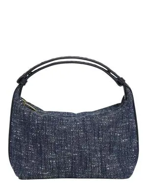 Bottega Veneta Bottega Veneta Mini Wallace Boucle Shoulder Bag Navy