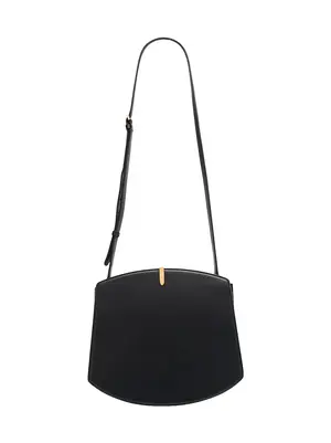 Savette The Florence Calf Leather Crossbody Bag - Black