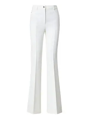 Akris Farid Bootcut Double Face Pants - Ecru