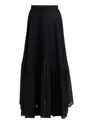 Plan C Tiered Maxi Skirt - Black