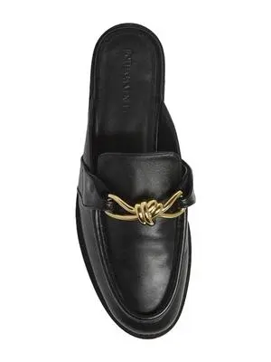 Bottega Veneta Astaire Knot Leather Loafer Mules - Black
