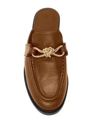 Bottega Veneta Astaire Knot Leather Loafer Mules - Brown