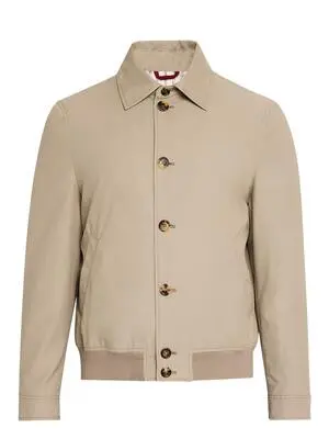 Brunello Cucinelli Button-front Bomber Jacket - Khaki