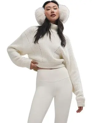 Alo Yoga Cashmere Turtleneck Top Ivory