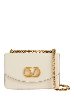Valentino Garavani Chain-strap Leather Shoulder Bag - Butter White