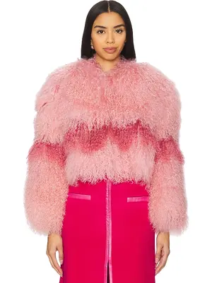 BUBISH Georgina Fur Jacket - Pink