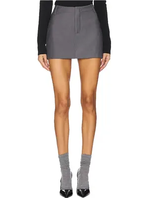 Bardot Maika Mid Rise Mini Skirt - Dark Grey
