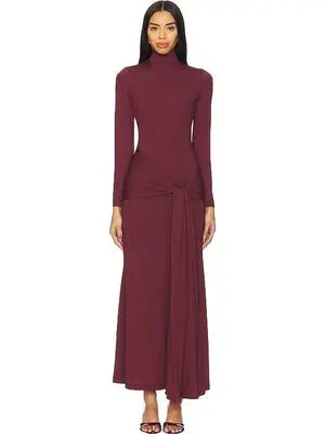 Bardot Alix Maxi Tie Front Dress - Deep Plum