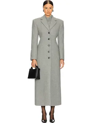 EAVES Yaron Manteco Wool Coat - Light Grey