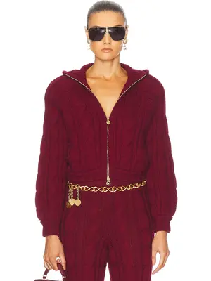 ROWEN ROSE Short Knit Cardigan - Bordeaux