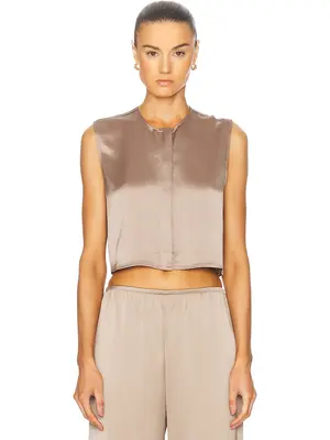 LESET Barb Crewneck Top - Liquid Bronze