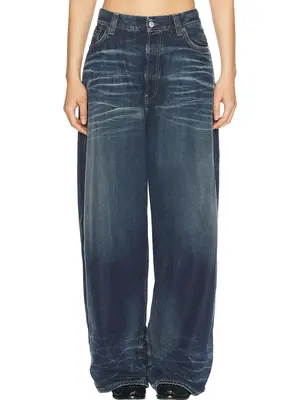 Acne Studios 2023 Broadway Super Wide Leg Jeans - Mid Blue
