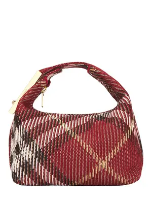 Burberry Mini Check Knit Bag - Rust