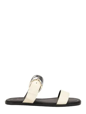 Staud Harlow Flat Sandals - Cream
