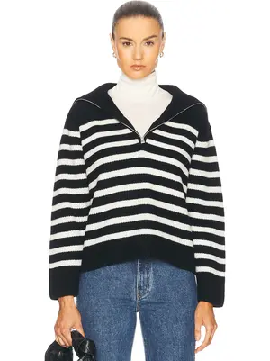 Simkhai Landry Stripe Sweater - Black Ivory Stripe