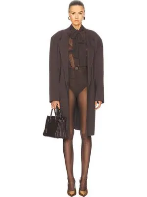 Norma Kamali Oversized Double Breasted Jacket - Espresso