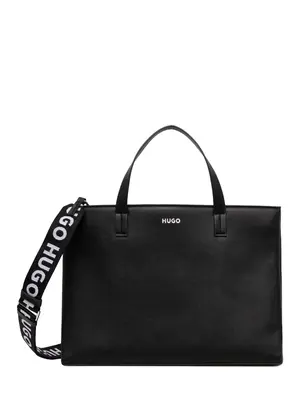 Hugo Logo-print Tote Bag - Black
