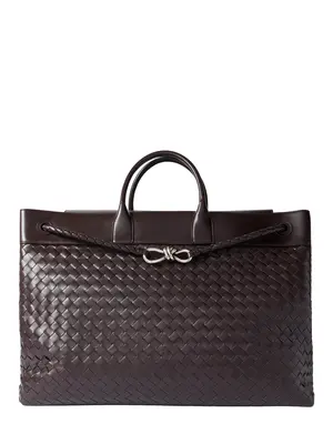 Bottega Veneta Avenue Maxi Intrecciato Leather Tote Bag - Brown