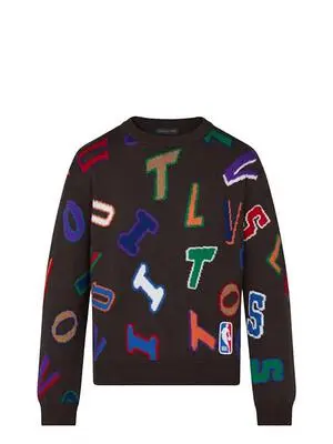 LOUIS VUITTON X Nba Letters Crewneck Sweatshirt - Brown