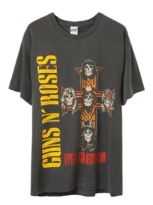 Junk Food Clothing Guns N' Roses Cross Flea Market Tee - Vintage Black