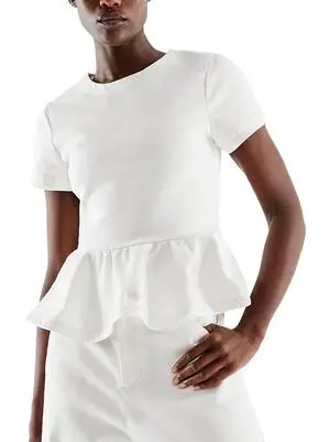 AS By DF Alexandria Peplum Top - White