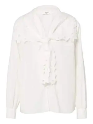 CHLOÉ Broderie Anglaise Cotton Poplin Blouse